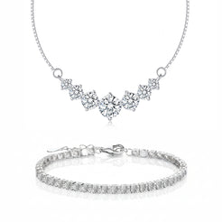 Aubrey 7.2ctw Lab Created Moissanite Necklace & Tennis Bracelet Set ...